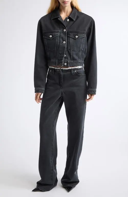 JULIE KEGELS Belted Denim Button-up Shirt