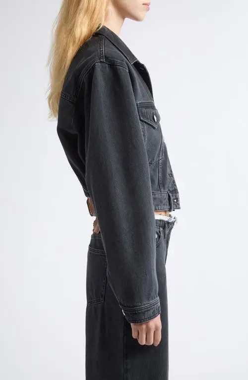 JULIE KEGELS Belted Denim Button-up Shirt