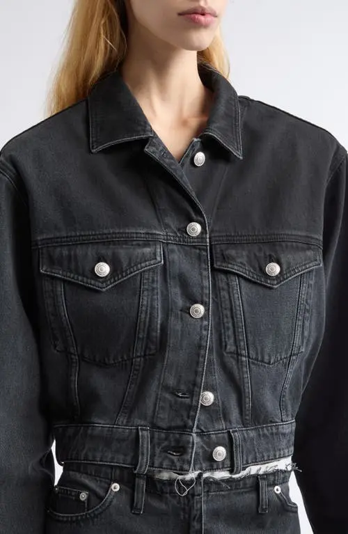 JULIE KEGELS Belted Denim Button-up Shirt