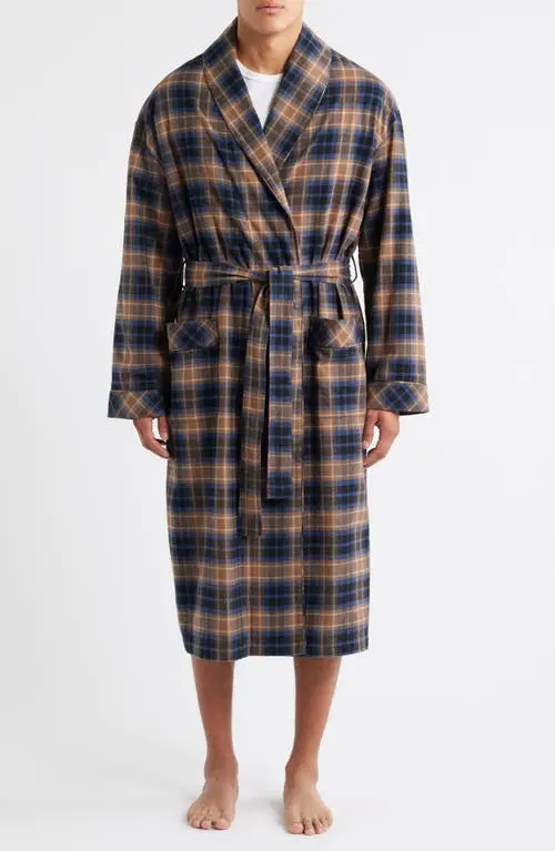 Majestic International Time Out Flannel Robe - Sienna