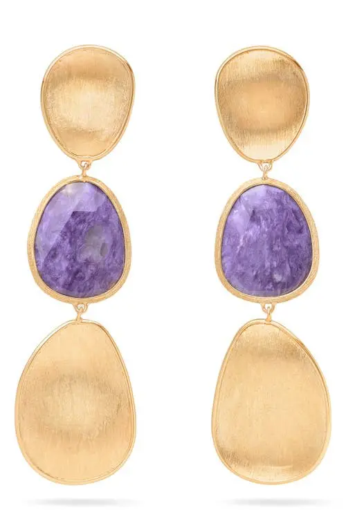 Marco Bicego Lunaria Charoite Drop Earrings - Gold