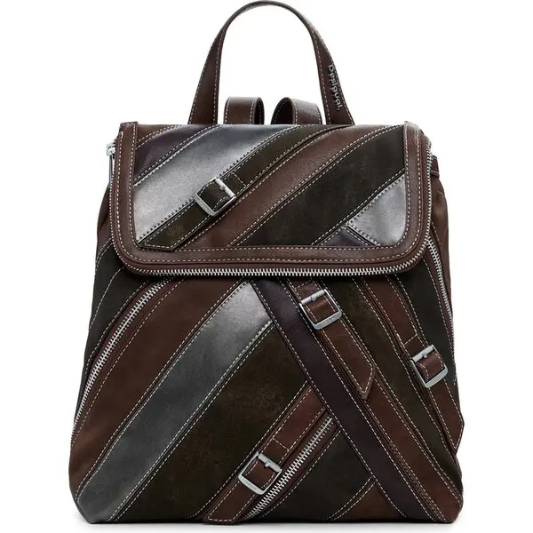 Desigual Small Faux-leather Backpack With Buckled Straps