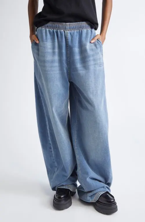 Alexander Wang Elastic Waist Brushed Denim Sweatpants