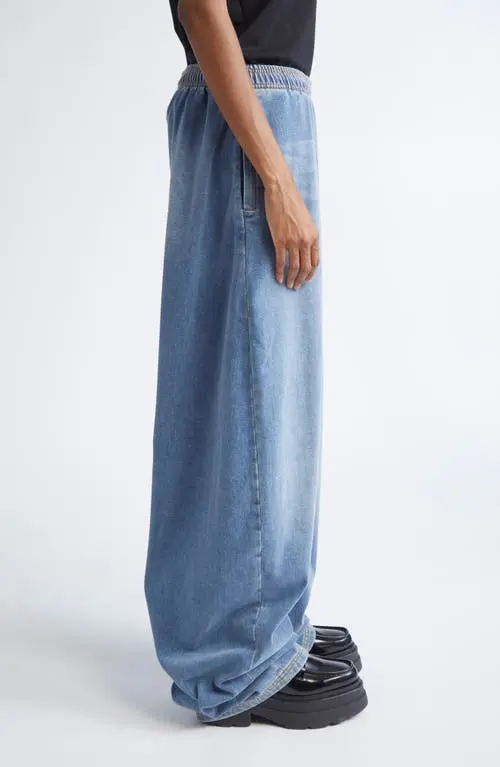 Alexander Wang Elastic Waist Brushed Denim Sweatpants