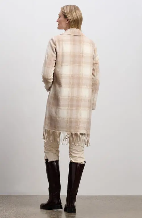 HATLEY Plaid Fringe Coat