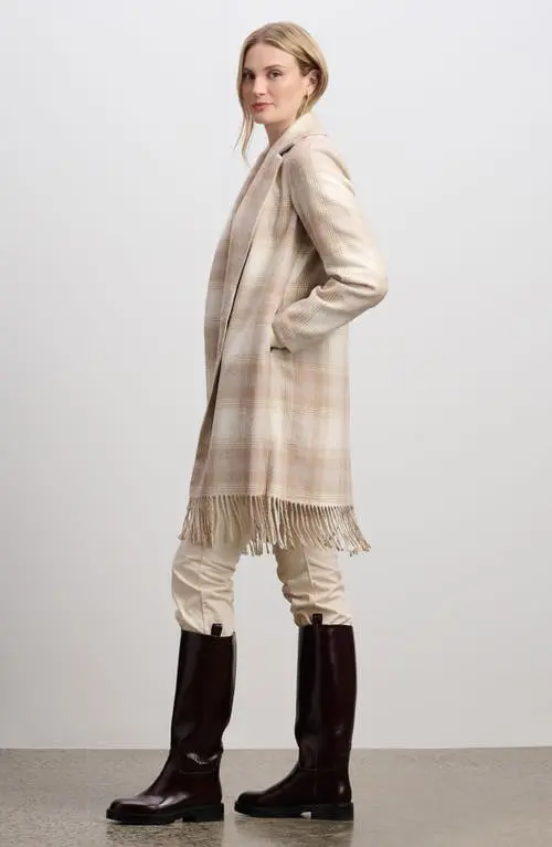 HATLEY Plaid Fringe Coat