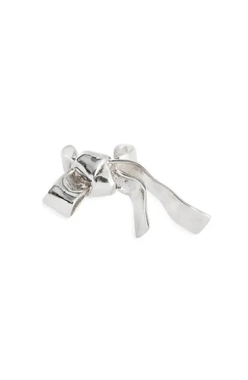 SHANA CAVE Sculpted Tie Ear Cuff - Silver