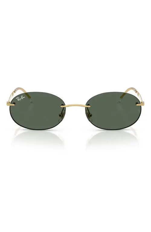 Ray-ban 54mm Rimless Oval Sunglasses - Arista/dark Green