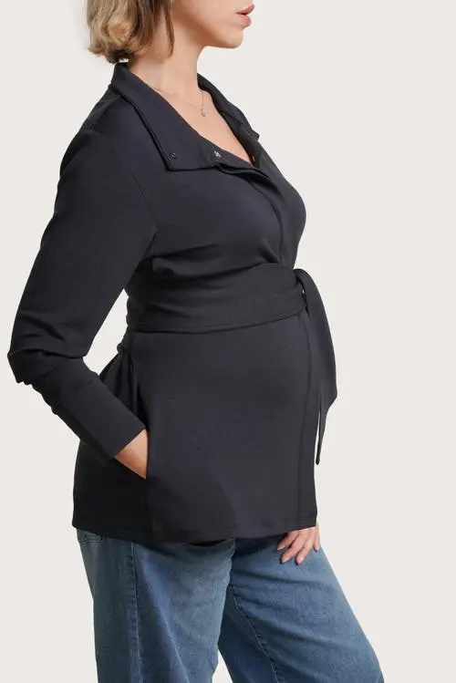 NOM MATERNITY Maternity & Nursing Tie Jacket