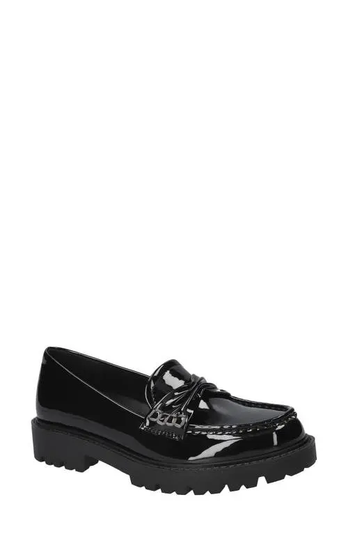 BELLA VITA Avalon Lug Sole Loafer - Black Patent
