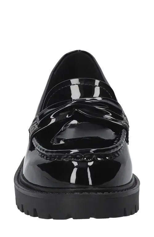 BELLA VITA Avalon Lug Sole Loafer - Black Patent