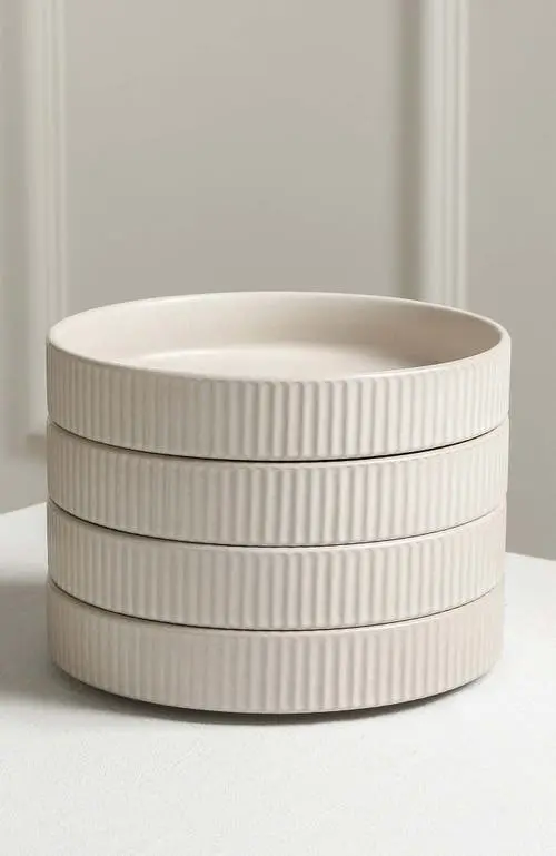 STONE + LAIN Haven Stoneware 4-piece Pasta Bowl Set