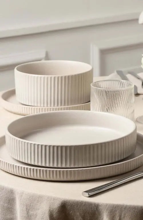 STONE + LAIN Haven Stoneware 4-piece Pasta Bowl Set