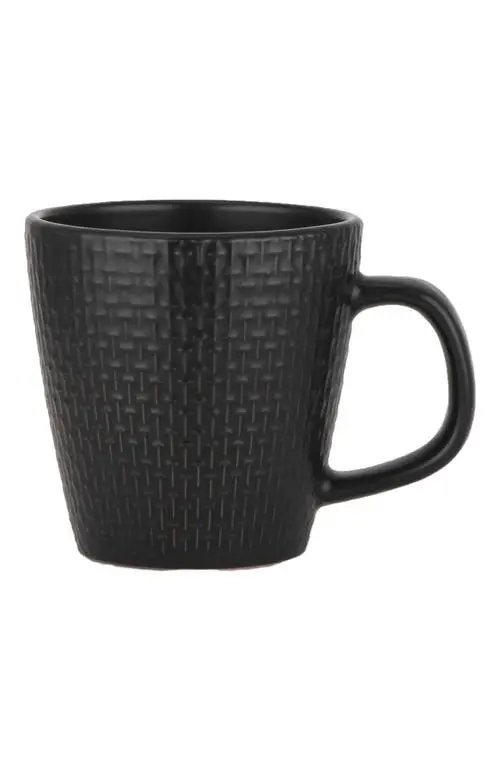 STONE + LAIN Olivia Stoneware 4-piece Mug Set - Black
