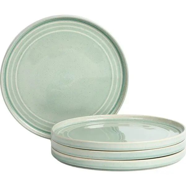 STONE + LAIN Claire Stoneware 4-piece Dinner Plate Set - Green