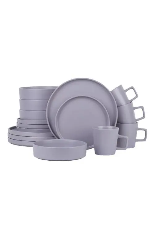 STONE + LAIN Cleo Stoneware 16-piece Dinnerware Set - Light Gray