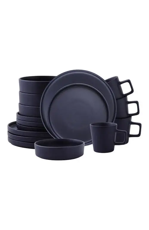 STONE + LAIN Cleo Stoneware 16-piece Dinnerware Set - Dark Blue