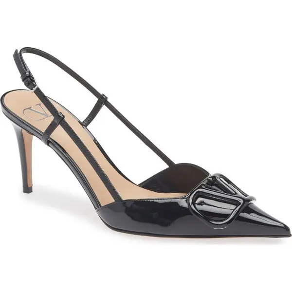 Valentino Garavani Vlogo Pointed Toe Slingback Pumps