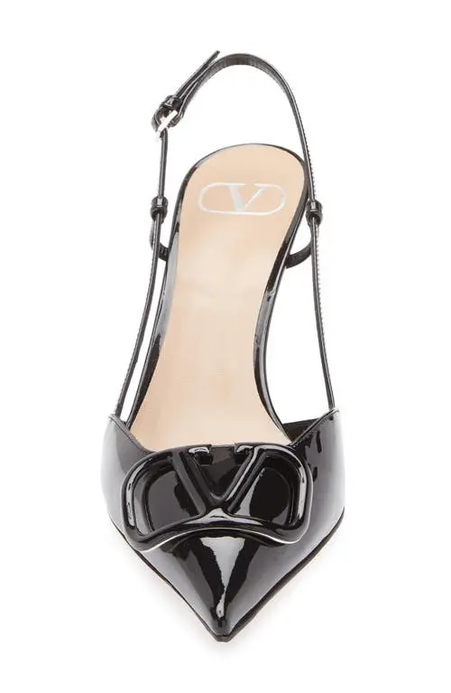 Valentino Garavani Vlogo Pointed Toe Slingback Pumps