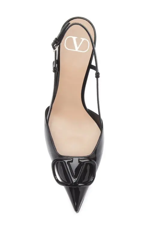 Valentino Garavani Vlogo Pointed Toe Slingback Pumps