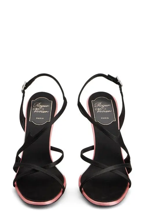 ROGER VIVIER Rose Vivier Slingback Sandal - Nero