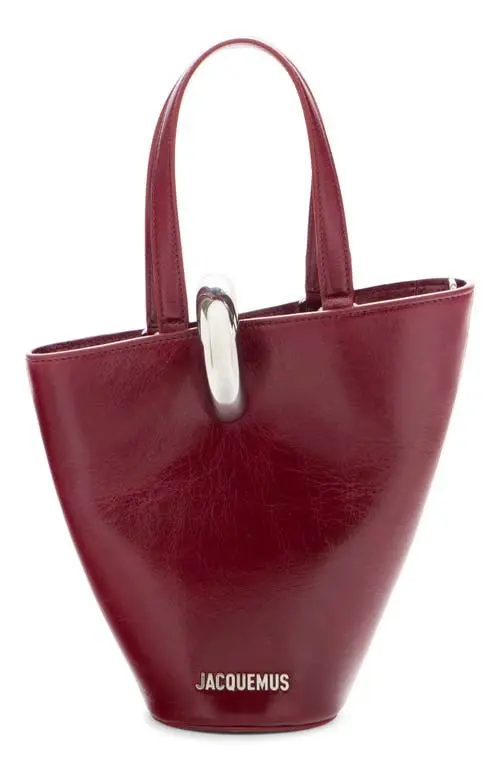 Jacquemus Le Bambola Moyen Leather Bucket Bag - Burgundy 490