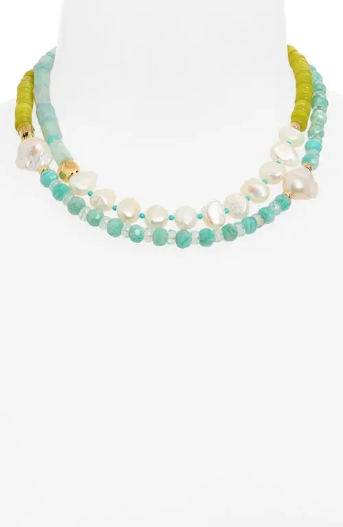 LIZZIE FORTUNATO Cabana Stone Necklace - Yellow Multi