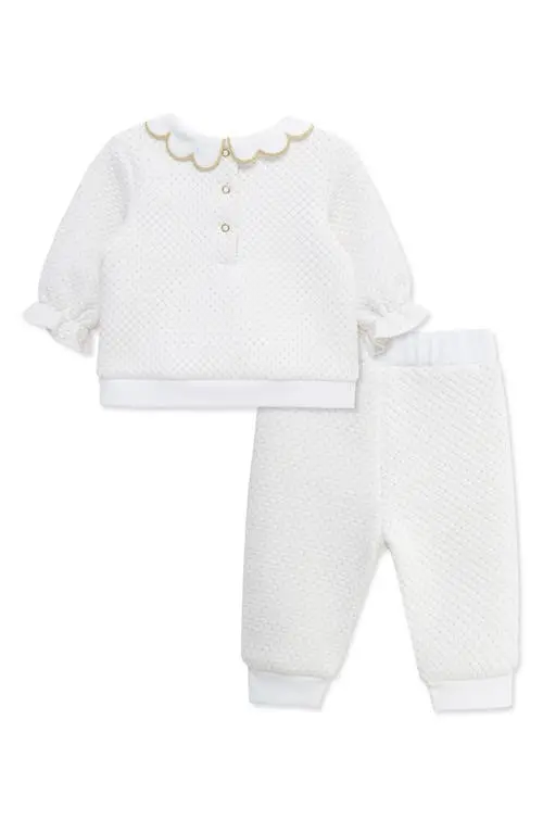 LITTLE ME Bow Collared Top And Joggers Set
