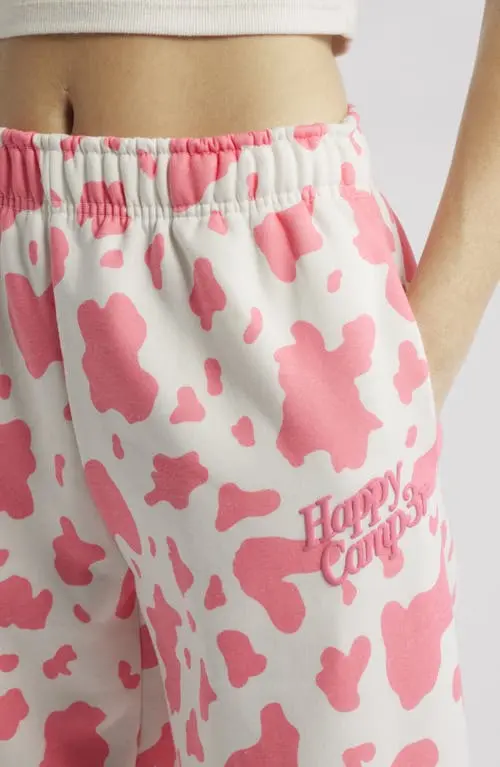 HAPPY CAMP3R Cow Print Fleece Joggers
