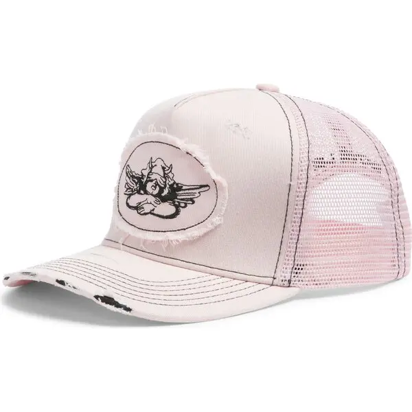 BOYS LIE Distressed Trucker Hat - Pale Pink