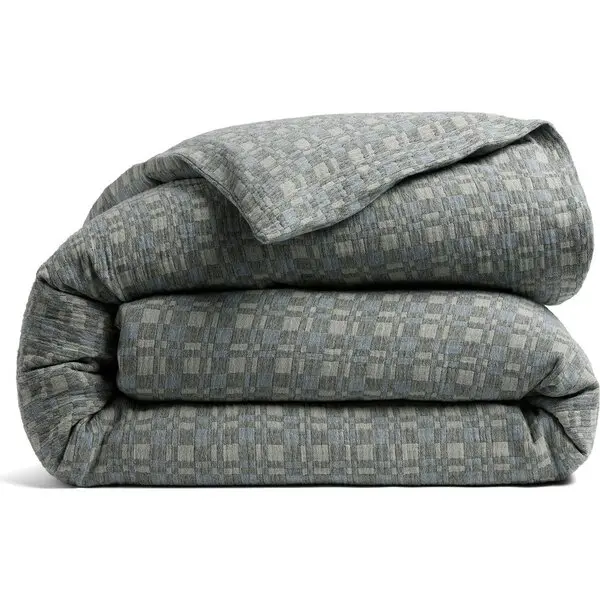 PARACHUTE Modern Check Organic Cotton Jacquard Duvet Cover - Dusk And Moss