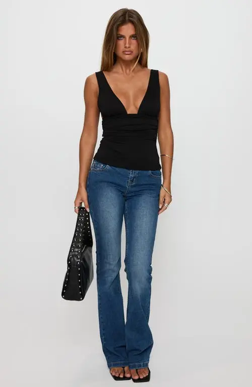 Princess Polly Ruched Tank - Black