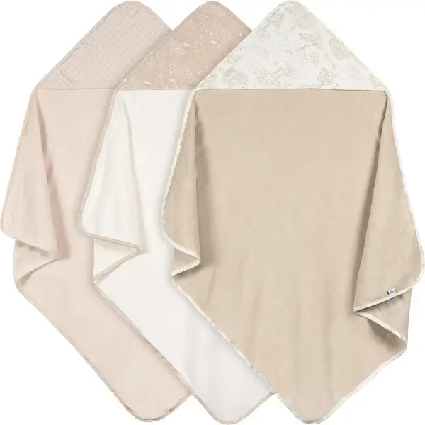 JUST BORN Hooded Towels Set - Nature Tan
