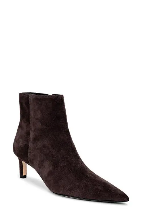 L'Agence Lilly Pointed Toe Bootie - Dark Brown Suede