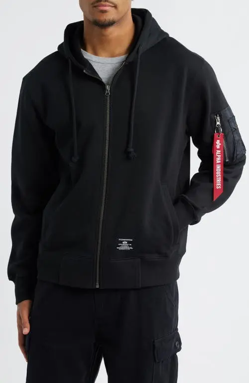 Alpha Industries Utility Pocket Cotton Fleece Zip Hoodie