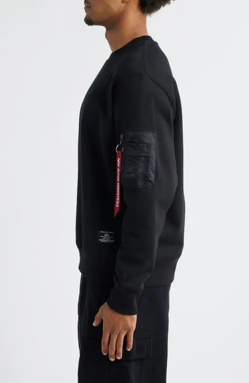 Alpha Industries Utility Pocket Cotton Fleece Crewneck Sweatshirt