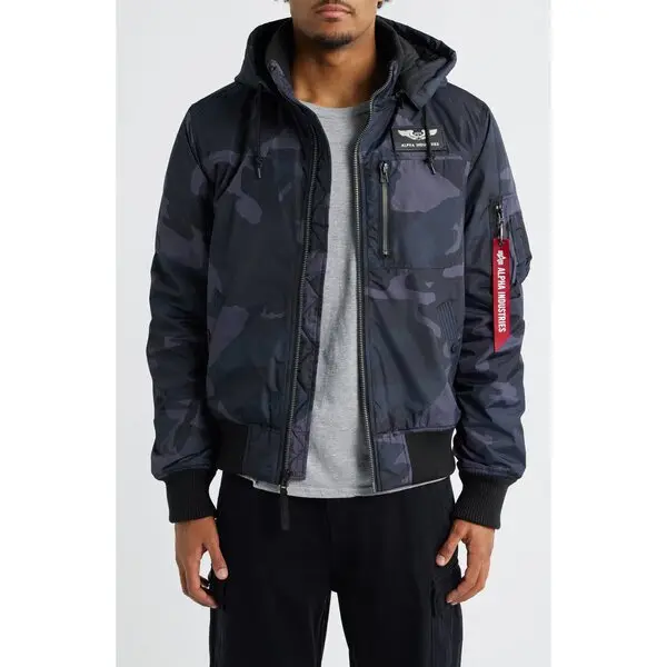 Alpha Industries Hooded Rib Flight Jacket