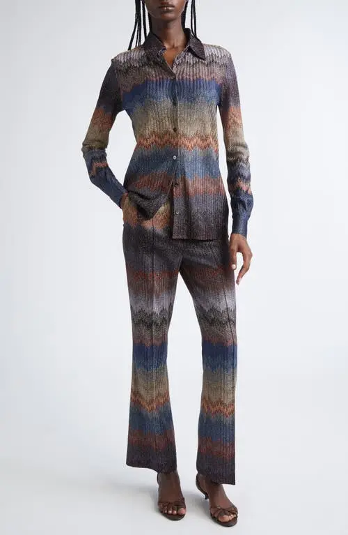 Missoni Stripe Metallic Pleated Trousers
