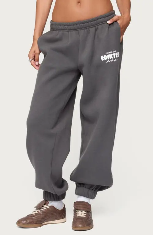 EDIKTED Relaxed Fit Lounge Sweatpants - Dark-gray