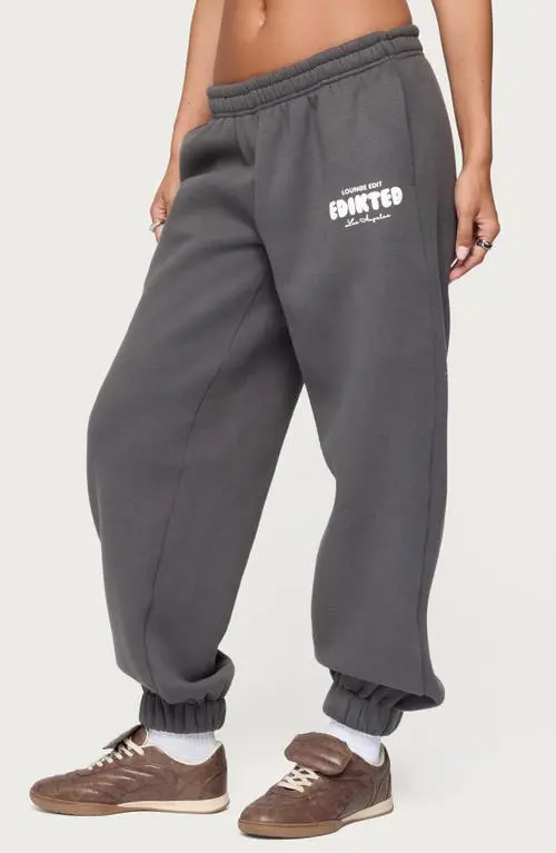 EDIKTED Relaxed Fit Lounge Sweatpants - Dark-gray