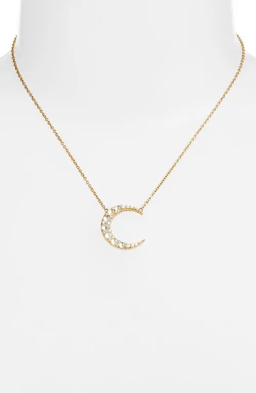 Monica Rich Kosann 18k Diamond And Opal Crescent Moon Pendant Necklace