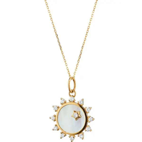 Monica Rich Kosann Mother-of-pearl Sun Pendant Necklace - Gold