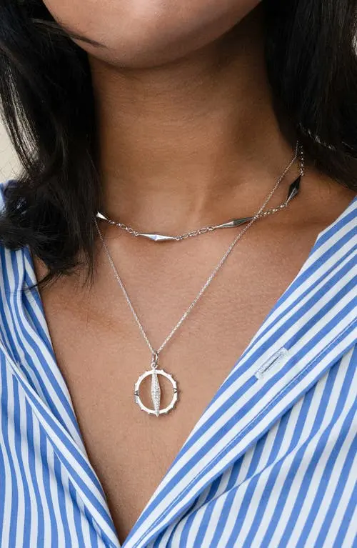 Monica Rich Kosann Points North Geometric Station Necklace - Silver