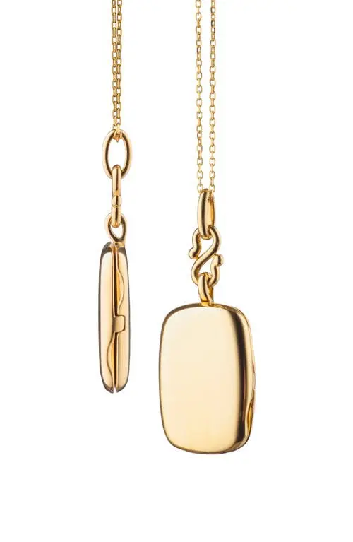 Monica Rich Kosann Britt Slim Rectangle Locket Necklace - Gold