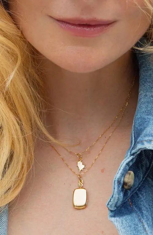 Monica Rich Kosann Britt Slim Rectangle Locket Necklace - Gold