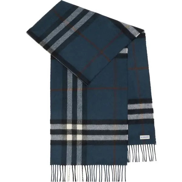 Burberry Giant Check Cashmere Scarf - Mast Blue