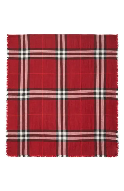 Burberry Reversible Medium Check Wool & Silk Scarf - Oxblood Red/post