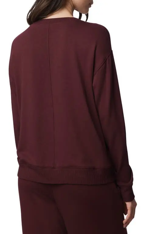 Splendid Ribbed Trim Sweatshirt - Rosewood Pink