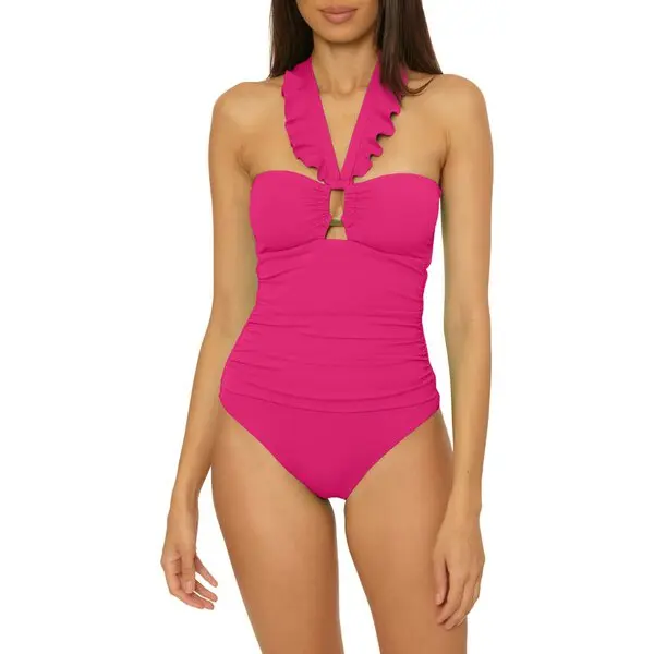 SOLUNA Sun Goddess Convertible One-piece Swimsuit - Hot Pink