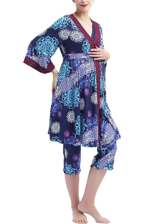 KIMI + KAI Natalie Maternity Nursing 3-piece Pajama Set